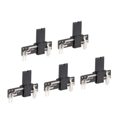 Uxcell 5pcs Fader Variable Resistors 35mm Straight Slide Potentiometer