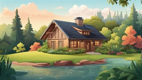 Premium Ai Image Vector Illustration Of A Cozy Small House Nestled In
