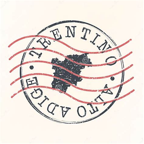 Trentino South Tyrol Italy Stamp Postal Map Silhouette Seal Passport
