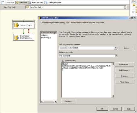 Ssis Import Sql To Sql Db How Can I Populate Columns That Exist In