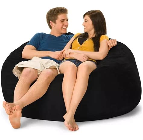 Puff Cama Gigante Redondo Suede 120x50 Enchimento Sala