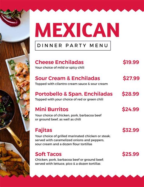 Mexican Menu Design Ideas Examples And Samples