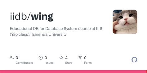 Github Iidbwing Educational Db For Database System Course At Iiis