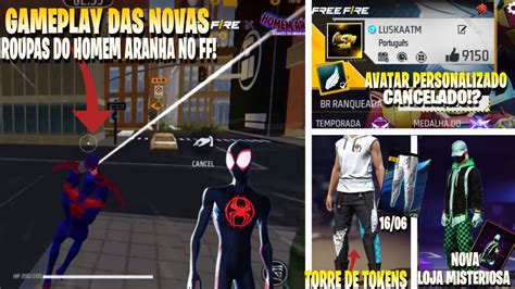 OFICIAL GAMEPLAY DAS ROUPAS DO HOMEM ARANHA NO FF NOVA LOJA