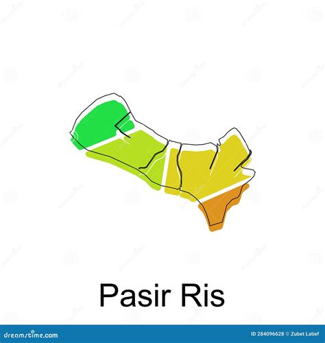Vector Map Of Pasir Ris Colorful Illustration Template Design On White
