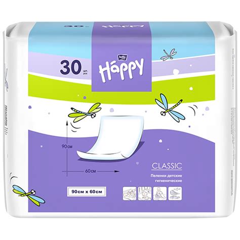 Пеленки Bella baby Happy classic 60х90 30 шт купить по цене 1115 ₽ в ...