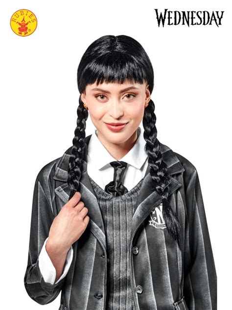 Black Adult Wednesday Addams Costume Wig Netflix Series Costumes To