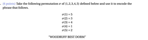 Solved Points Take The Following Permutation Of Chegg