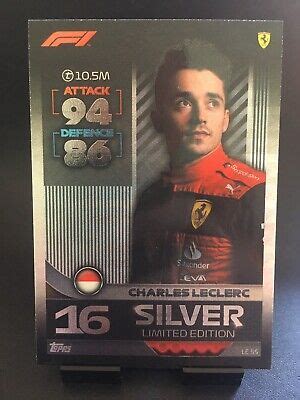 TOPPS TURBO ATTAX F1 2022 Le 5S Silver Limited Edition Charles
