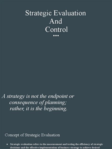 Strategic Evaluation And Control Download Free Pdf Strategic Management Evaluation