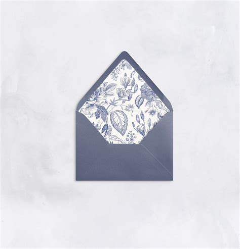 Blue Toile A Envelope Liner Art Envelope Insert For Wedding Etsy In Blue Envelope