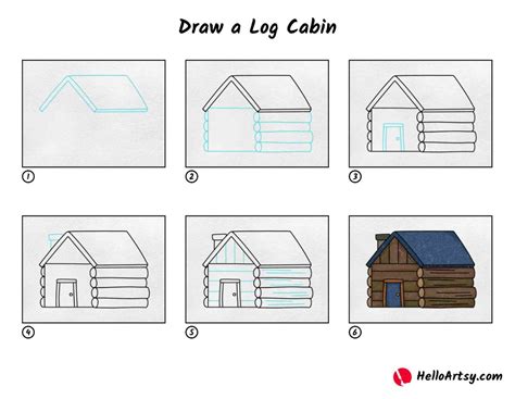 Draw A Log Cabin Helloartsy