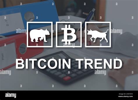 Bitcoin Trend Concept Illustrated By A Picture On Background Stock