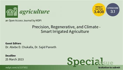 Specialissue Agriculturemdpi Precisionirrigationmanagement