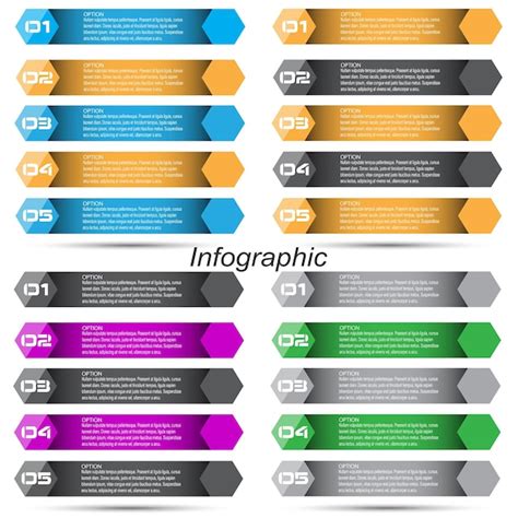 단계 및 옵션이 포함된 컬렉션 인포그래픽 프리미엄 벡터 단계 및 옵션이 포함된 컬렉션 인포그래픽 프리미엄 벡터