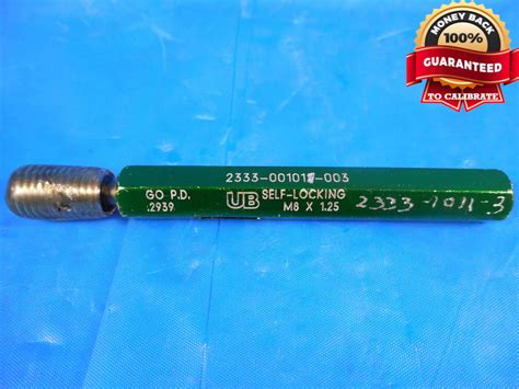 M8 X 1 25 Self Locking Thread Plug Gage Jf1504gr M And J Tooling Llc