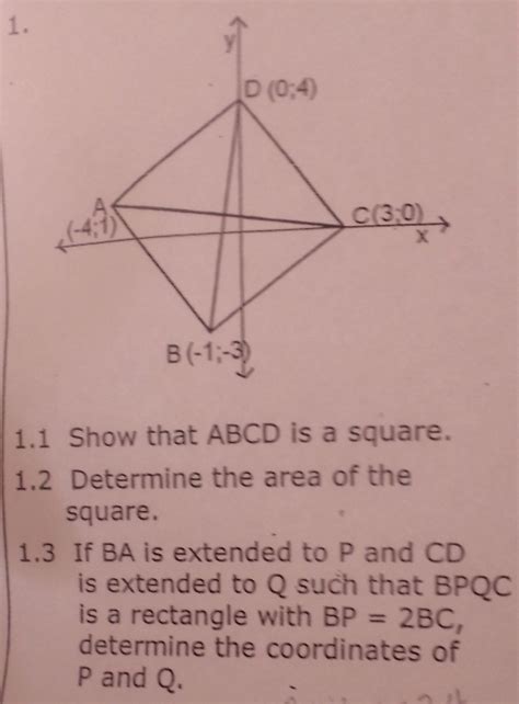 Solved Show That Abcd Is A Square Determine The Area Of