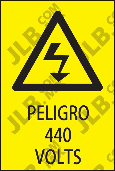 Etiqueta Peligro 440 Volts Equipos Contra Incendio Jlb