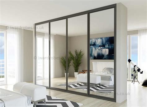 Milan Modern Mirrors Full Mirror Sliding Door Wardrobe 250cm Width
