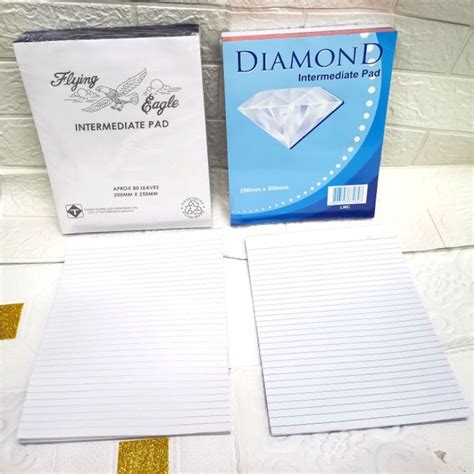 Intermediate Paper 10 Pads 80 Lvs Random Brand Shopee Philippines