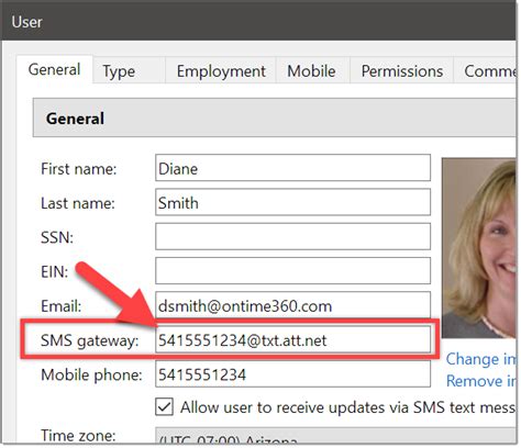 How To Find The Sms Gateway For A User Ontime 360