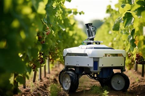 Fruit Harvesting Robot Is Picking Fresh Fruit From Trees Fruit Picking