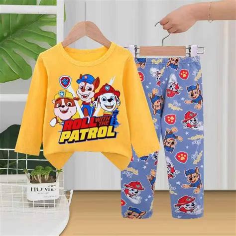 جدیدترین مدل بلوز شلوار راحتی بچه گانه طرح سگهای نگهبان 100 نخ ضد