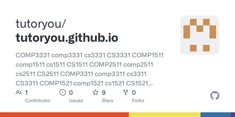GitHub Tutoryou Tutoryou Github Io COMP3331 Comp3331 Cs3331 CS3331 COMP1511 Comp1511 Cs1511