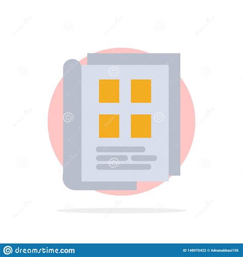 Book Newspaper Paper Notebook Phonebook Abstract Circle Background Flat Color Icon Stock
