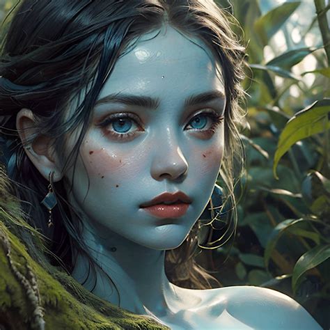 Blue Skinned Nymph Pixai 001 2k By Jackytorum On Deviantart