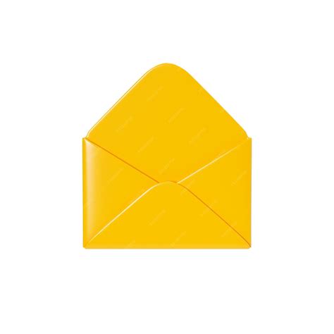 Premium Photo Letter 3d Render Open Yellow Envelope Isolated On White