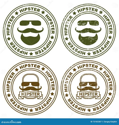 Different Versions Of The Mark Stock Vector Illustration Of Beard