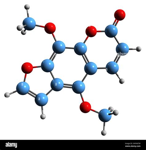 3d Image Of Isopimpinellin Skeletal Formula Molecular Chemical