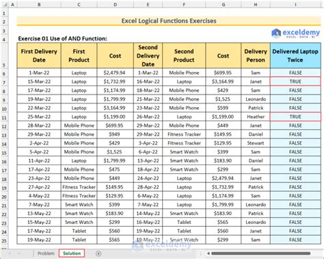 Excel Exercises With 9 Logical Functions ExcelDemy