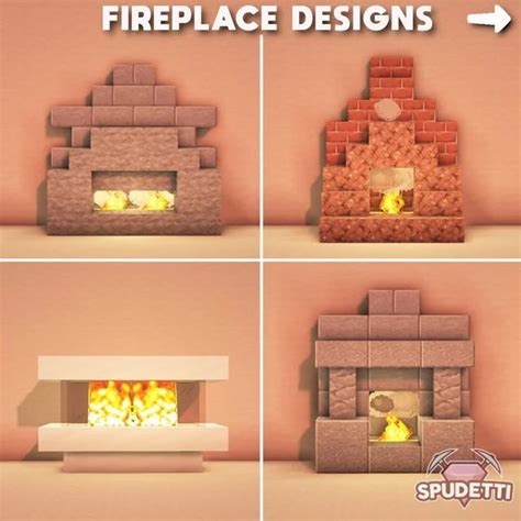 4 Fireplace Designs I Built Today Minecraftbuilds Minecraft House
