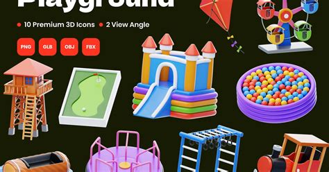 Playground 3d Icon Objects Ft 3dicon And Inflatablecastle Envato