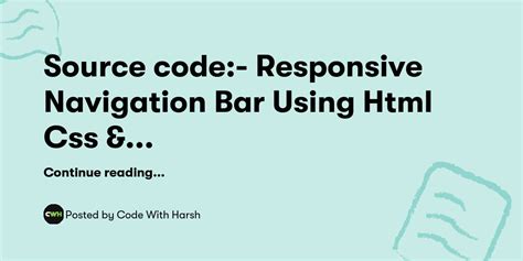 Source Code Responsive Navigation Bar Using Html Css And Javascript