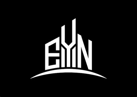 Letra Eyn Edifício Vetor Monograma Modelo De Design De Logotipo Edifício Forma Logotipo Eyn