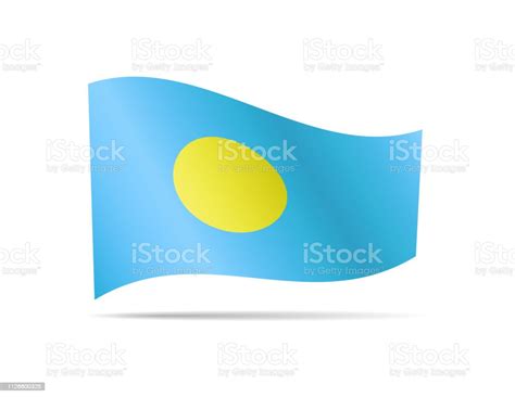 바람에 흔들 팔라우 플래그입니다 흰색 벡터 일러스트 레이 션에 플래그 곡선에 대한 스톡 벡터 아트 및 기타 이미지 곡선