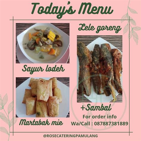Rose Catering Todays Menu Catering Harian Di