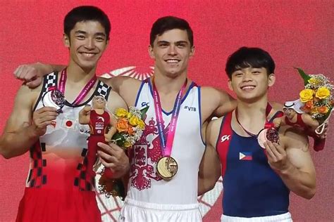 Carlos Yulo Becomes First Filipino Gymnast To Podium In World Championships