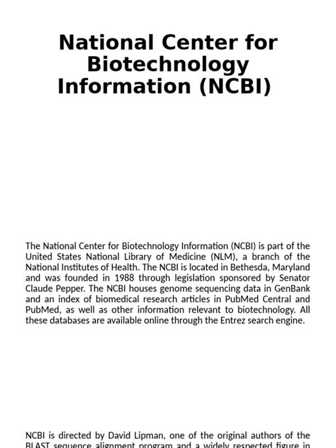 National Center For Biotechnology Information Pdf National Center