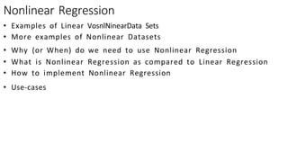Nonlinear Regression In Machine Learning Using Python Pptx