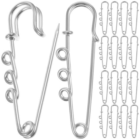 50pcs Brooch Findings Safety Pins Needles With Holes Metal Pins Brooch