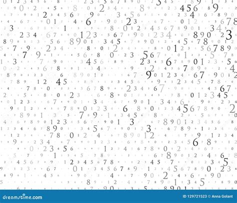 Random Numbers 0 And 9 Background In A Matrix Style Binary Code Pattern With Digits On Screen