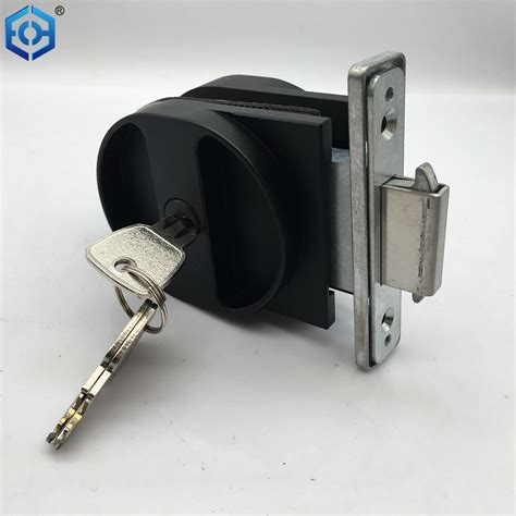 Oemodm China Matt Black Slim Frame Sliding Glass Door Lock With Key