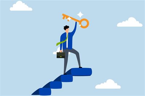 Chave Para O Sucesso Nos Negócios O Empresário Vencedor Caminha Para O