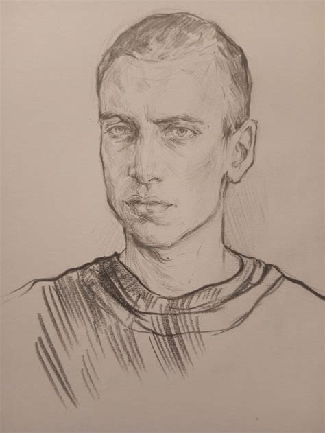 Иллюстрация Мужской портрет в стиле академический рисунок графика