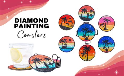 Amazon Diamond Painting Coasters Kit Set Of Beach Theme Diamond Art Coasters Kit Mini