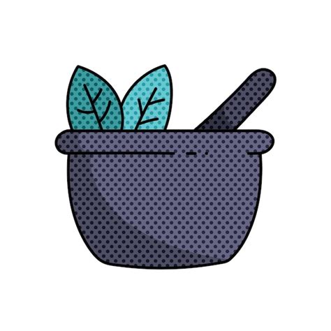 Premium Vector Herbs Halftone Hand Drawn Color Vector Illustration